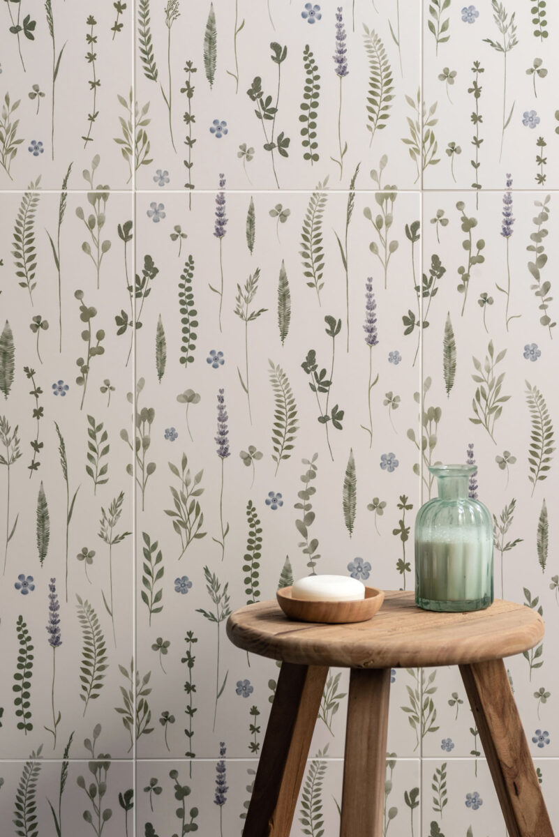 Wildflower Violet Decorative Tiles Online - Tile & Floor Bath & Chippenham